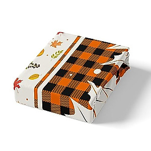 Feelyou Thanksgiving Decor Bed Sheet Set Twin Size with 1 Pillow Case Thanksgiving Day Bed Sheets Fall Pumpkin Decor Bedding Set Maple Leaf Flat Sheet for Kids Adults
