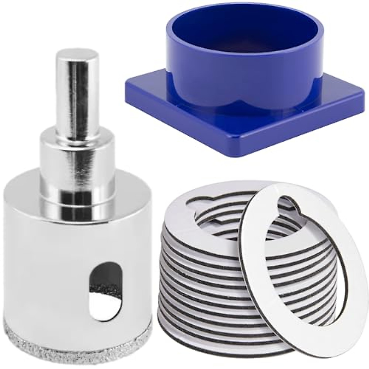 Drilax 1-1/2 Inch Diamond Hole Saw with Water Delivery System Guide Easy Drilling for Quartz, Granite, Marble, Porcelain, Ceramic, Glass Tiles - Complete Kit for Precise DIY Holes 1.5 inch