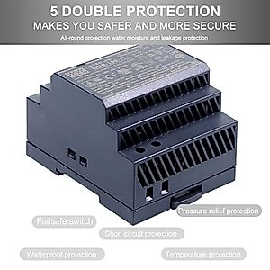 TorqCali HDR-100-15 85W Slim DIN Rail Power Supply 15V 6.13A Universal Input for Industrial Automation, Building Automation, and Home Automation