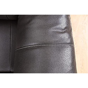 Blackjack Furniture Albany Leather Air Upholstered Living Room Reclining, Power Sectional Sofa, Dark Gray