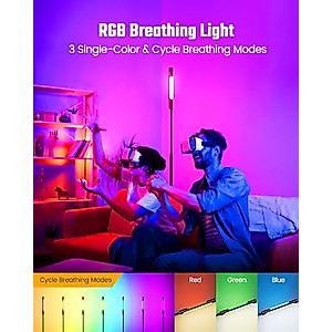 【Upgrade】SUPERDANNY Double Side LED Floor Lamp, RGB & Dimmable Bright Task Light with 6500K-3000K-4000K Color Temps, Adjustable Gooseneck, Standing Office Lamp for Reading, Living Room, Bedroom, Home