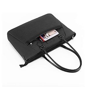 MOSISO Laptop Tote Bag (17-17.3 inch) with Front Trapezoid Pocket, Space Gray