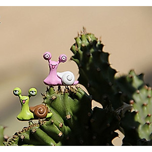 yueton Pack of 10 Garden Ornament Miniature Snail Figurine Resin Craft Fairy Dollhouse Decor Bonsai Plant Decoration