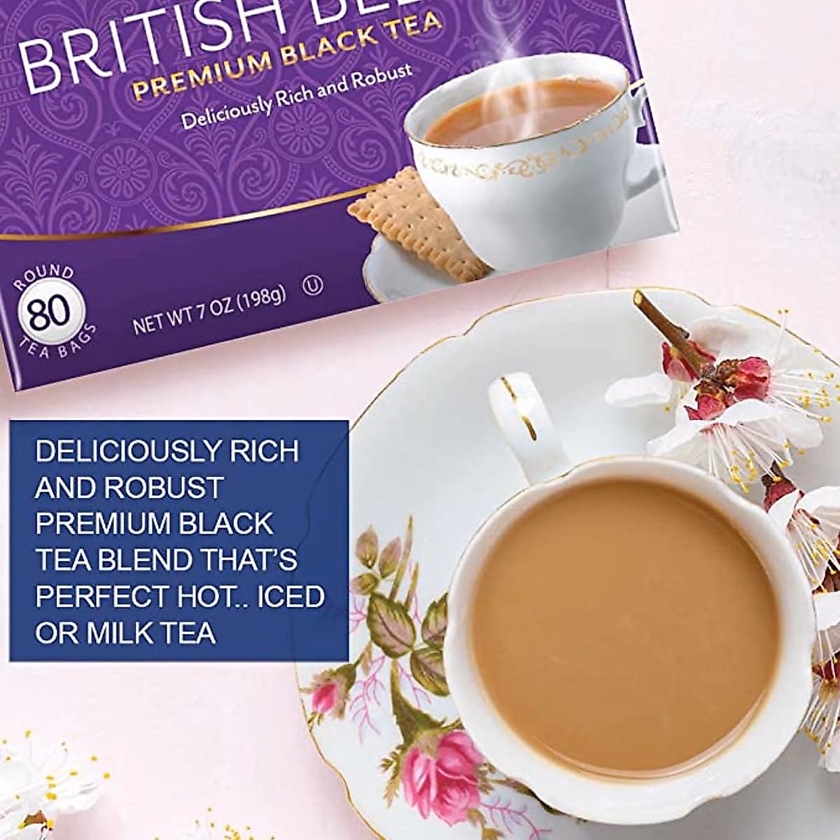 TETLEY Premium Black Tea, Decaffeinated British Blend - Pack of 3 (120 tea bags in total) by SUPREME BOX, WHITE