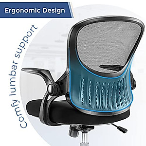 ZUNMOS Home Office Ergonomic Mesh Computer Desk High Back Swivel Task Executive Chair with Soft Armrests Padded Lumbar Support and Adjustable Rotatable Headrest, Black