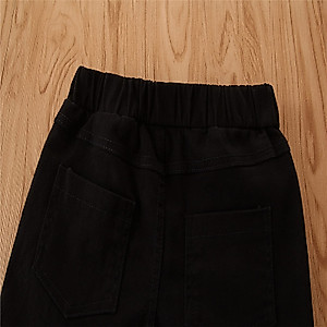 Haokaini Toddler Baby Girl Ruffle Ripped Jean Trouser Bell Bottom Flare Pants