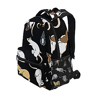 Backpacks Rat Mouse Pattern College School Book Bag Travel Hiking Camping Daypack