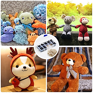 270PCS Safety Eyes and Noses, Black Plastic Eyes and Teddy Bear Nose with Washers for Doll Making for Crafts