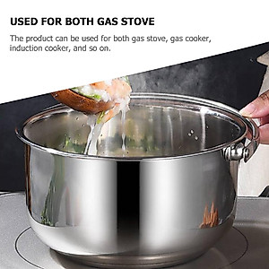 BESTonZON Stainless Steel Cooking Pot, Stock Pot with Lid and Handle, Kitchen Stock Pot Multi-functional Pot Non Stick Stockpot Petit Pot, Stainless Steel Induction Pot for Household and Camping