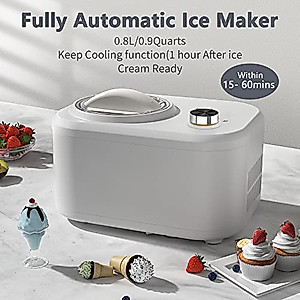 COWSAR Fully Automatic Ice Cream Maker with Built-in Compressor,Fruit Yogurt Machine Pre-freezing is No Needed,Removable Ice Cream Bowl, Easy Clean (CH-IC3908-1)