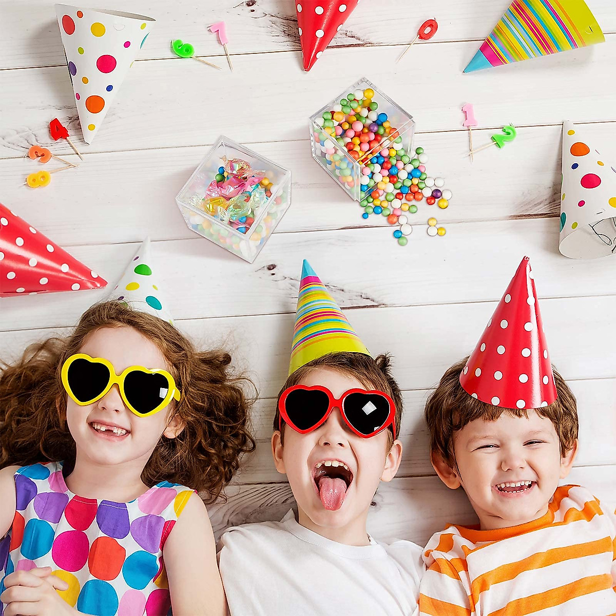 Blulu 8 Pieces Clear Acrylic Plastic Jewelry Box Mini Storage Box Mini Cube Containers with Lids Storage Candy Box for Candy Pill and Tiny Jewelry(Square,1.77 x 1.77 x 1.77 Inch)