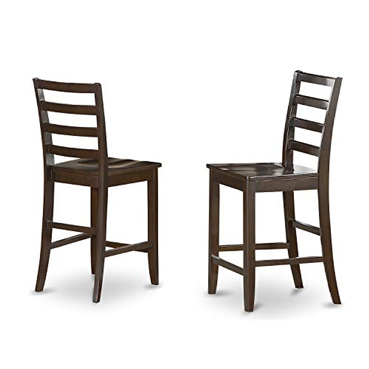 East West Furniture Fairwind 7 Piece Kitchen Counter Set Consist of a Square Table with Pedestal and 6 Dining Room Chairs, 54x54 Inch, Cappuccino