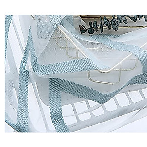 HooHero Nordic Kids Baby 54 Wide Sheer Curtains Window Decor Drape Fabic Voile Zig Zag Embroidery Drapes