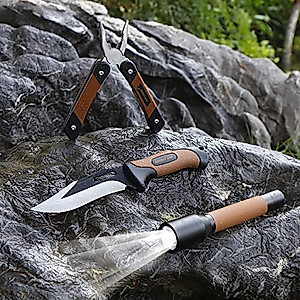 Mossy Oak EDC 3 piece set, fixed blade pocket knife, 12 tool multitool, 3 mode flashlight great fathers day gift