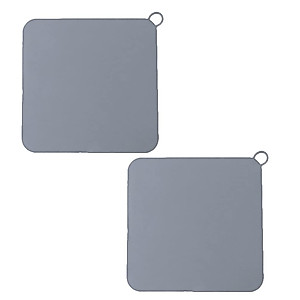 BESPORTBLE Bathtub Drain Plug 2pcs Tub Stoppers Silicone Floor Drain Anti- Odor Mat Square Drain Plugs Sewer Cover Bathtub Hair Stopper for Kitchen Bathroom Toilet 12cm Grey Tub Drain Stopper
