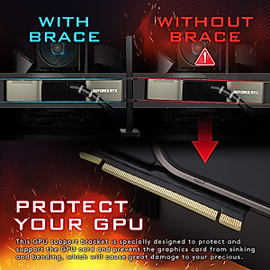 EZDIY-FAB Graphics Card GPU Brace 5V 3Pin ARGB,Support Video Card Sag Holder Holster Bracket, Anodized Aluminum (Black)