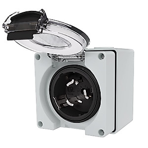 STARELO 50 Amp Generator Power Inlet Box NEMA SS2-50P,125/250 Volt 12500W, Outdoor dustproof and Weatherproof for generators, Welding Machines, etc.ETL Listed.(NEMA SS2-50P Box)