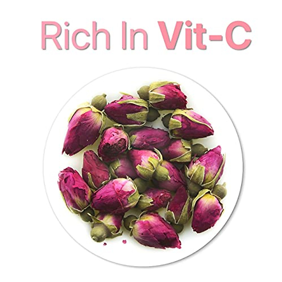 BLUE TEA - Rose Buds Herbal Tea - 1.05 Oz | Grade A | DETOX TEA | Caffeine Free Herbal Tea - Vegan - GMO-Free - Recycled Food Grade Pet Jar