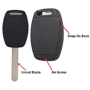 BEST KEY SOLUTION, Keyless Entry Remote, Car Key Fob Shell Cover Replacement fits to 2003 2004 2005 2006 2007 2008 2009 2010 2011 2012 Honda Accord Civic CR-V Pilot (Pack of 2) (3 Button)