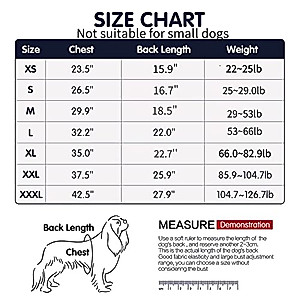 Xqpetlihai Christmas Dog Clothes Dog Onesie Surgery Recovery Suit Dog Pajamas for Large and Medium Dog (M,CH)