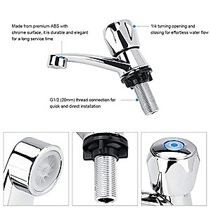 Watris Veiyi Single Cold Faucet Water Tap, ABS Water Tap, Cold Water Faucet, Bathroom Basin Kitchen Sink Accessories G1/2(20mm)(Diamond)