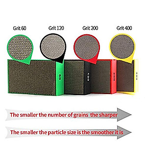 Diamond Hand Polishing Pads 3-Pcs Set for Glass Granite Marble Concrete Stone Sanding and Polishing