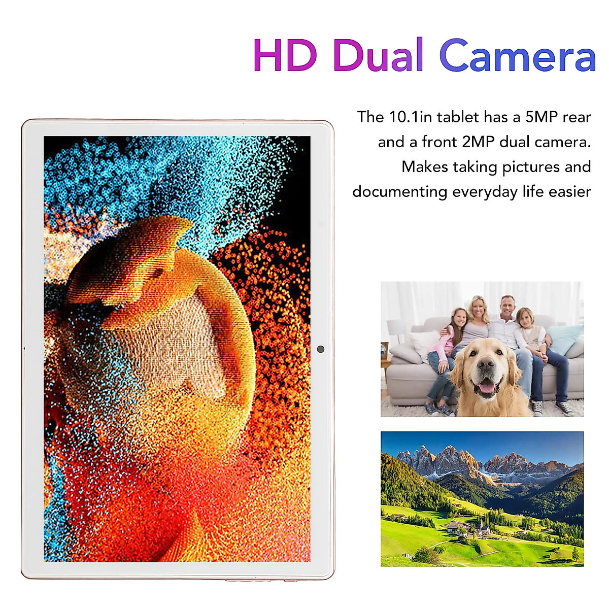 10.1in Tablet, Pink HD Tablet 100 to 240V Dual Standby Dual Card for Office (US Plug)