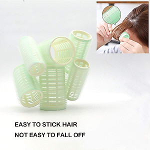 Taouwan Self Grip Hair Rollers Set,Natural Fluffy Hair Roots Hair Styling Tool, Hairdressing Curlers for Women,Large.Medium.Small 6 PCS DIY Self Grip Curlers (Cyan)