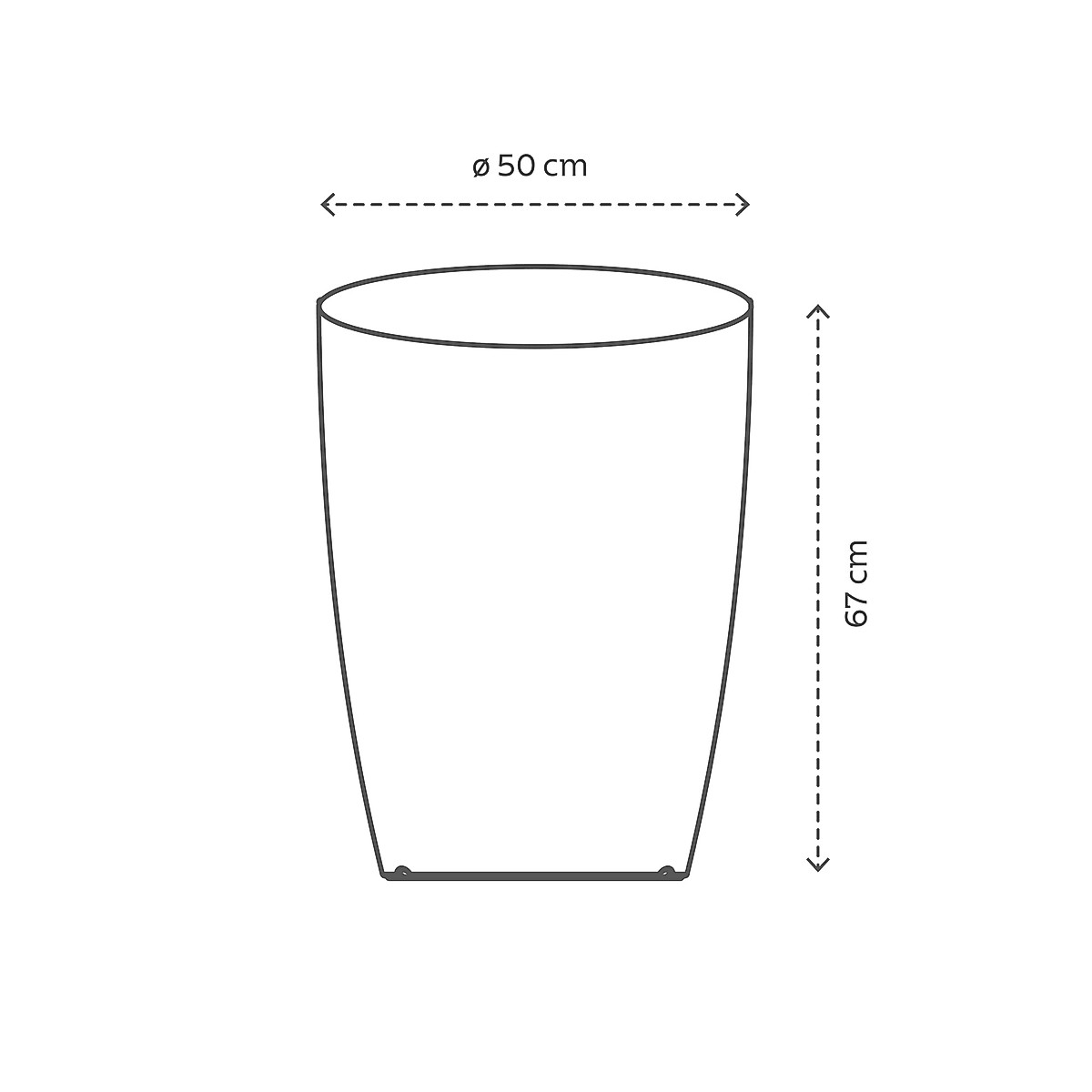 Tramontina Thai Plastic Planter, Beige, Diameter 50 x Height 67 cm, Weatherproof, Volume 84 litres