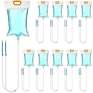 Plant Water Bag Automatic Plant Watering Drip Irrigation Kit with 3.5 L Water Bag and Adjustable Control Valve Switch Automatic Drip Irrigation Kits for Indoor Outdoor Garden (10 Pieces)
