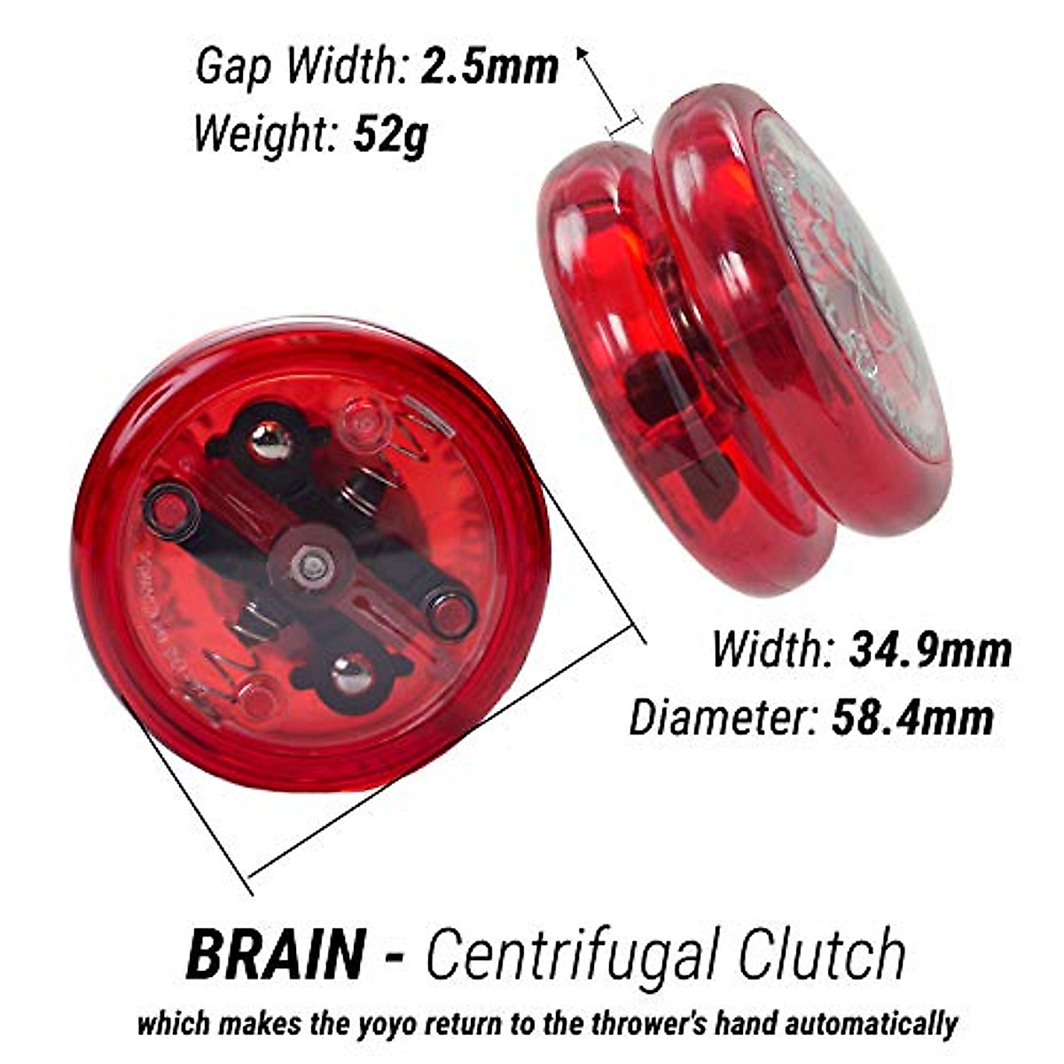 Yomega 2 Legendary Spinners The Original Yoyo with A Brain & Spectrum Light up Fireball Transaxle YoYo with LED Lights for Kids, Beginner, Intermediate and Pro Level String Trick Play (Brain-Spectrum)