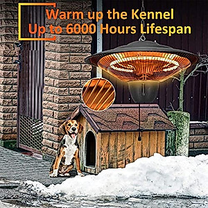 Outdoor Patio Heaters,110V Electric patio heater,Hanging Ceiling Mounted Heater Outdoor Space Heater/outdoor heaters for patio 2 Heat Setting 600/1500W for Garage Backyard Restaurant Thanksgiving