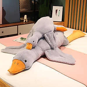 Swan Stuffed Animal, 19.68inch Swan Plush Toy Goose Stuffed Animal Plush Toy Duck Stuffed Animals Plush Pillow Gifts for Kids Birthday Valentine's Day, Grey