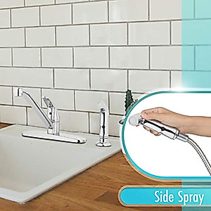 Aqua Vista 22-K81WS-CH-AV Kitchen Sink Faucet with Side Spray, Polished Chrome Single Handle