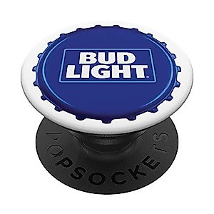 Bud Light White Beer Cap PopSockets Stand for Smartphones & Tablets PopSockets PopGrip: Swappable Grip for Phones & Tablets