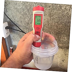 HOMOCONO 4 Ph Pen Ec Meter Digital Tester Pen Ppm Ph Meter for Water Digital Water Meter Pen Ph Tester Liquid Ec Water Test Digital Ph Meter Aquarium Ph Meter Ph and Meter PVC Red