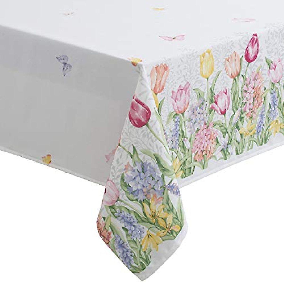 Benson Mills Spring Tablecloth, Heavyweight Fabric Spillproof Indoor/Outdoor Easter and Spring Table Cloth (Fiona, 60" X 120" Rectangular)