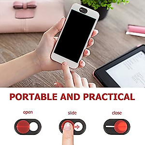 OSALADI Computer Camera 4PCS Webcam Cover Slide Camera Blocker Ultra- Thin Camera Covers Webcam Privacy Shutter Protects for Laptop Cell Phone Tablet PC Notebook Accessory Black Red Pc Camera