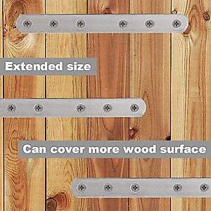 YEWLACA 8 Pack Flat Straight Brace Brackets, 8 Inch Stainless Steel Mending Plates Repair Fixing Brackets Heavy Duty Straight Repair Joining Plates for Wood with Screws
