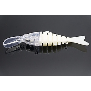 5PCS Whopper Popper Bass Lure 7 Multi Jointed Fishing Lure 15g 12cm with 6mm Free Eye Topwater Floating Rotating Tail Artificial Hard Bait 6mm