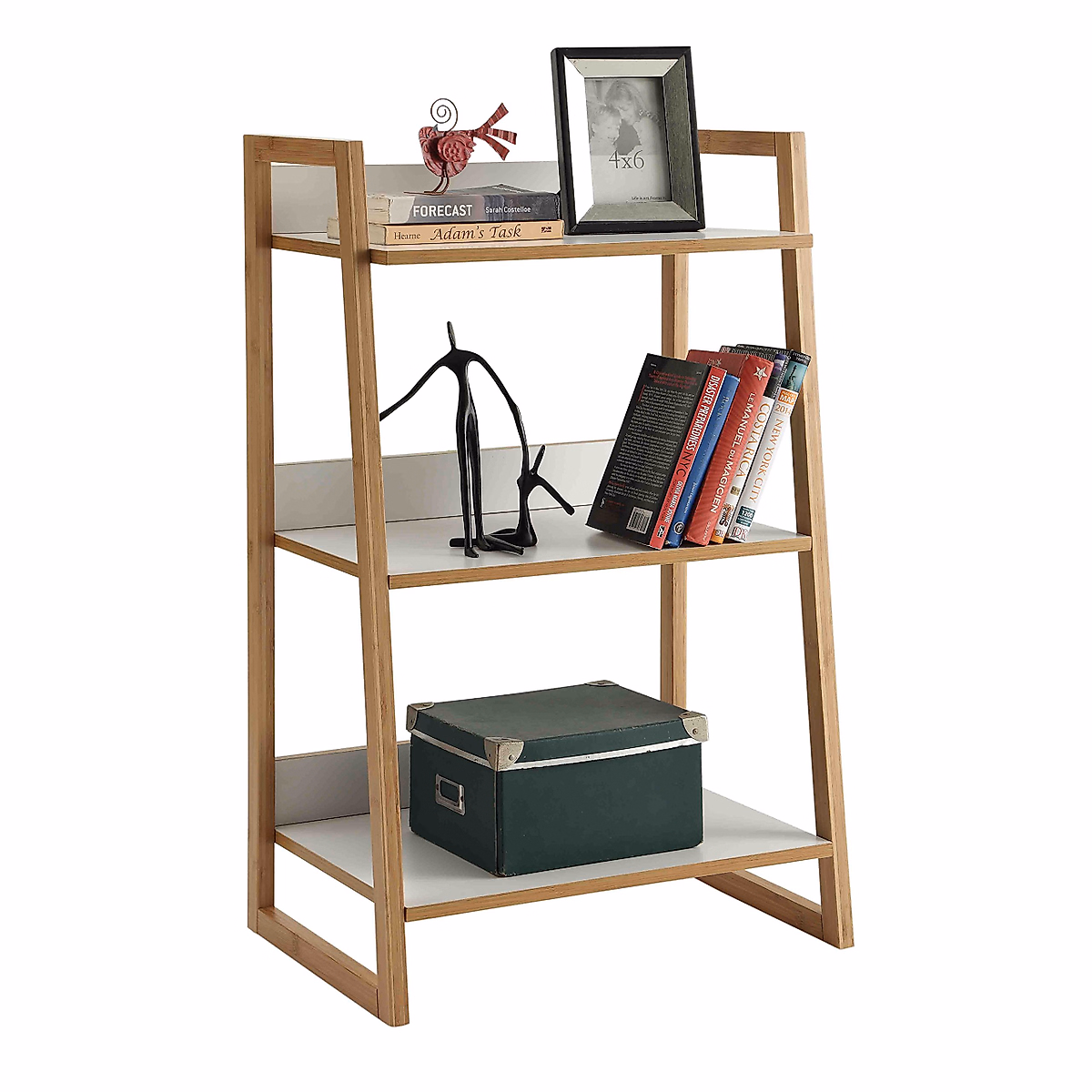 Convenience Concepts Oslo Sundance 3 Tier Shelf, White / Bamboo