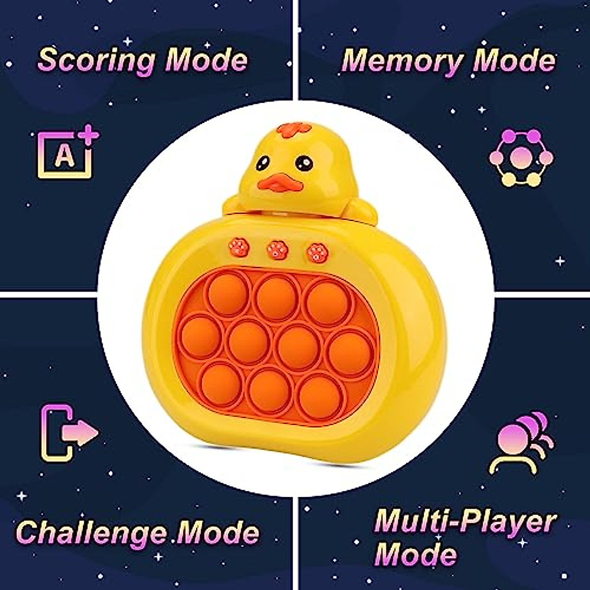 Quick Push Console with Instant Sound Feedback | Handheld Fast Speed Pushing Game | Pop The Target Interactive Educational Sensory Fidget Toy for Kids Adults | Fun Toy for Children 3-12
