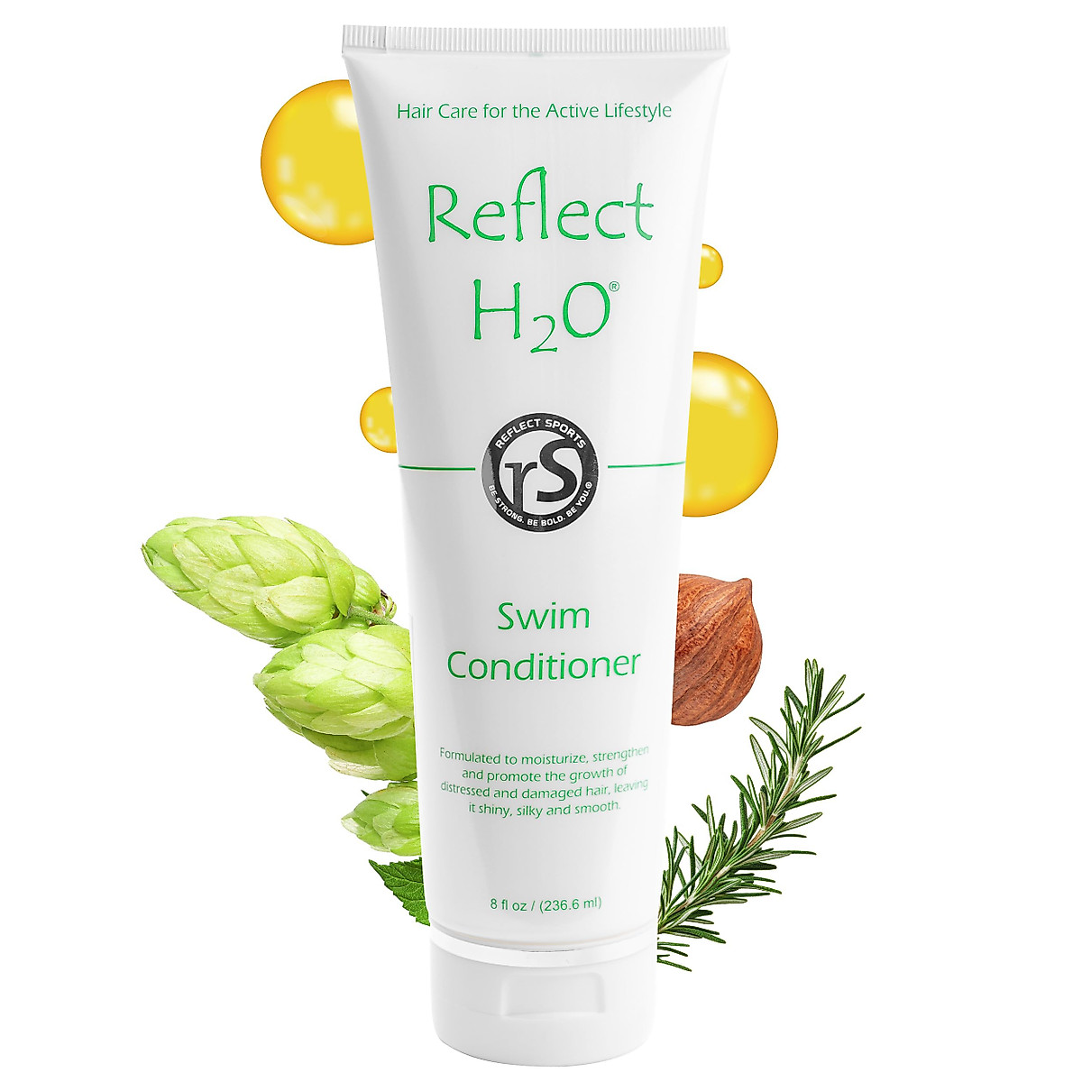 Reflect HշO Swim Conditioner - Moisturizing & Strengthening Swim Hair Care Conditioner for Damaged Hair - Sulfate-Free Chlorine Hair Protection with Rosemary & Vitamin E for Fresh, Hydrated Hair - 8oz