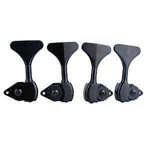 Guyker Bass Machine Head (2R + 2L) - 1:20 Ratio Open Gear Tuners Tuning Key Pegs Replacement for Electric Jazz Guitar Bass or Precision Instruments - black