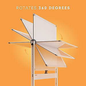 Rolling Magnetic Whiteboard 48 x 36 - Large Portable Dry Erase Board with Stand - Double Sided Easel Style Whiteboard with Wheels - Mobile Standing Whiteboard for Office, Classroom & Home