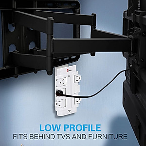 Outlet Extender, 6 90° Rotating Plugs, 15A, 125V, 1875W, 540J, Power Strip, Surge Protector Power Strip for Travel Hotel Office Home Wall Surge Protector, White