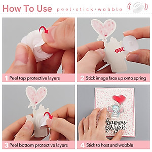 BAOFALI 240Pcs/Set Mini Action Wobbles,Self-Adhesive Springs,Small Wobblers Movers for for Card Making DIY Scrapbooking Arts Projects Handmade Crafts Scrapbooking Embellishments