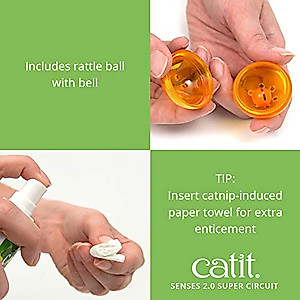 Catit Senses 2.0 Super Circuit Interactive Cat Toy - 12-Piece Closed-Track Ball Toy for All Breed Sizes