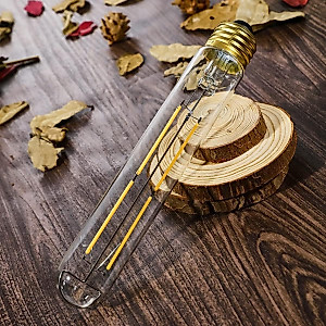 Leools Dimmable E26 Light Bulb 8W Equal 75 watt led Light Bulb Warm White 2700K AC120V Edison Light Bulbs 75 Watt 800LM Clear T10 led Bulb for Rustic Pendant,Industrial Pipe,Wall sconces,4Pack