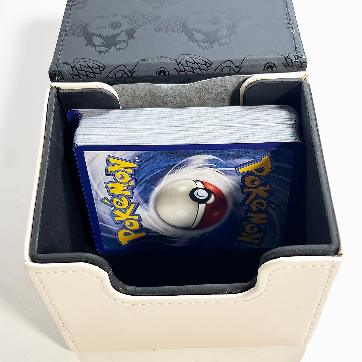 BlackLotos Leather Card Sotrage Box Magnetic Trading Card Collection Box Fit 100+ Double Sleeved YGO Cards for Collectible Cards Deck Playing Card Box (Purple)